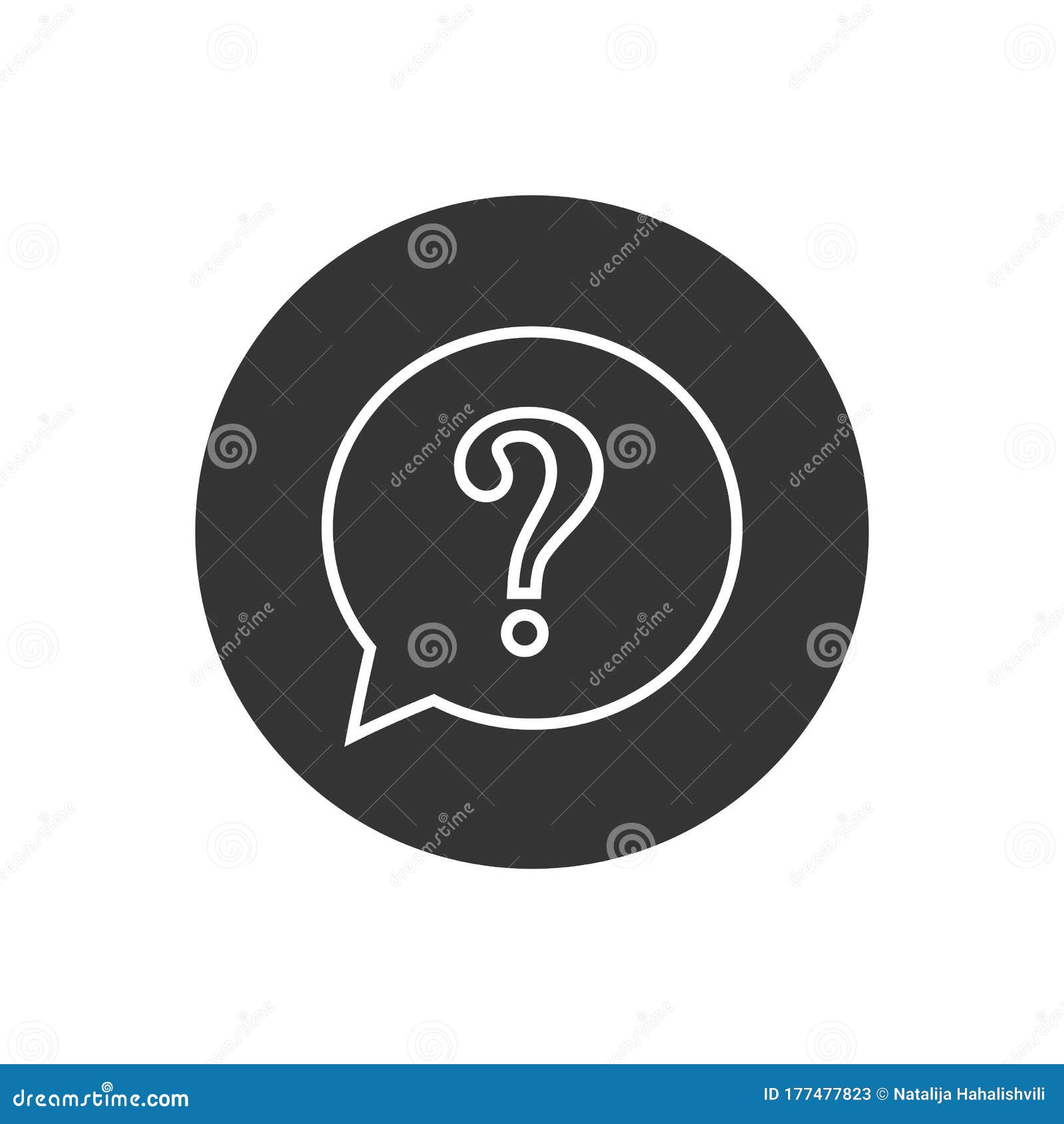 Question Mark Line Icon Vector Illustration in Modern Flat Stock Vector ...