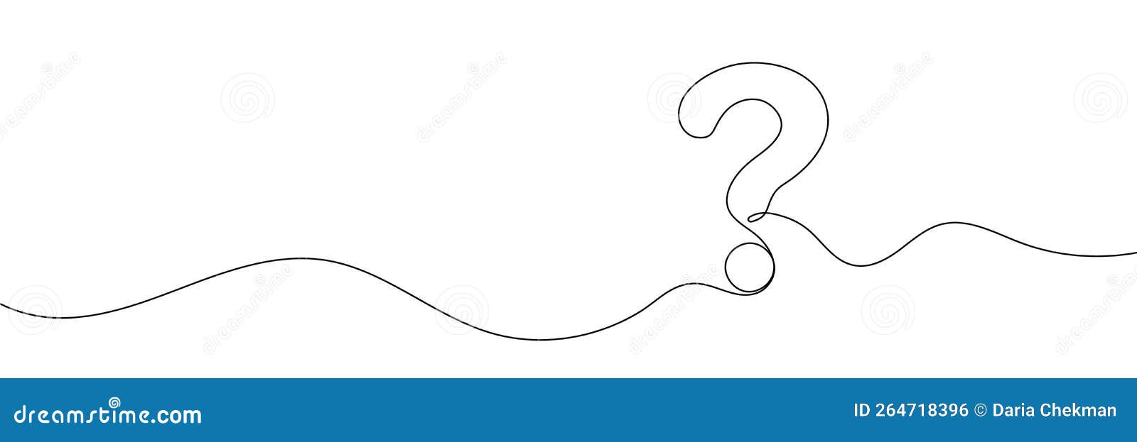 Question Mark Linear Background. One Continuous Drawing of a Question ...