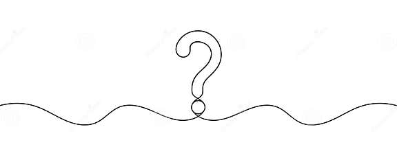 Question Mark Linear Background. One Continuous Drawing of a Question ...
