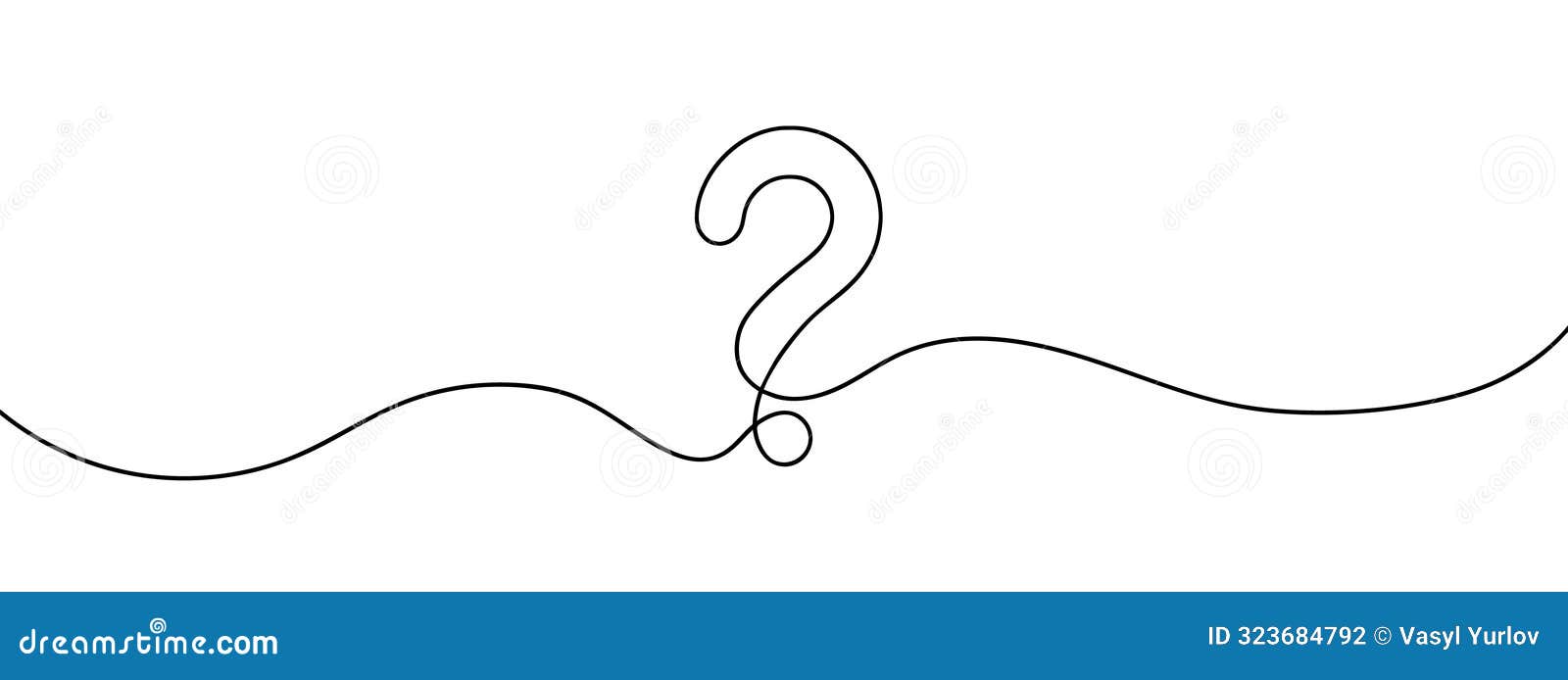 Question Mark Linear Background. One Continuous Drawing of a Question ...