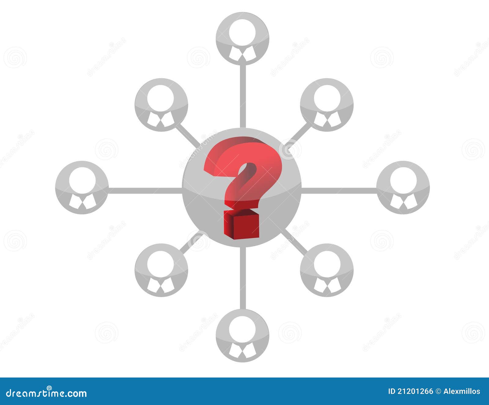 Question Mark Linked To a Network of People Stock Vector - Illustration ...