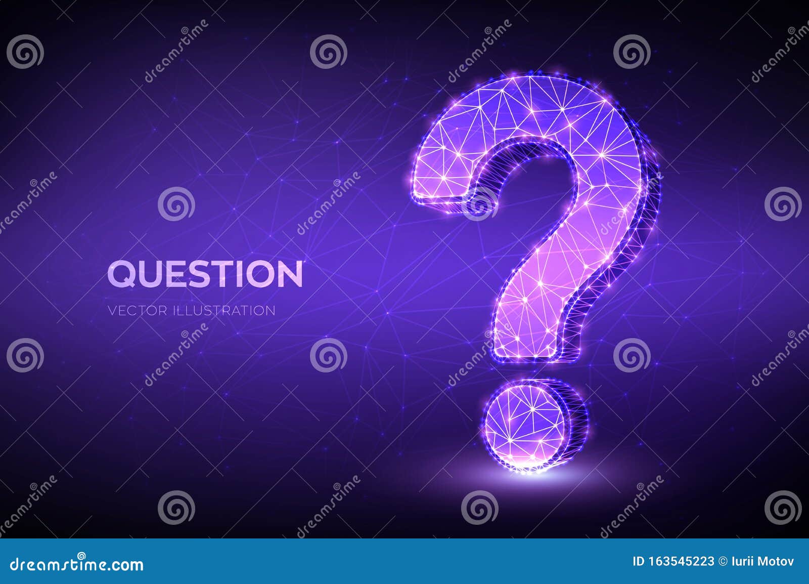 Question Mark. Low Poly Abstract Question Sign. Ask Symbol Stock ...