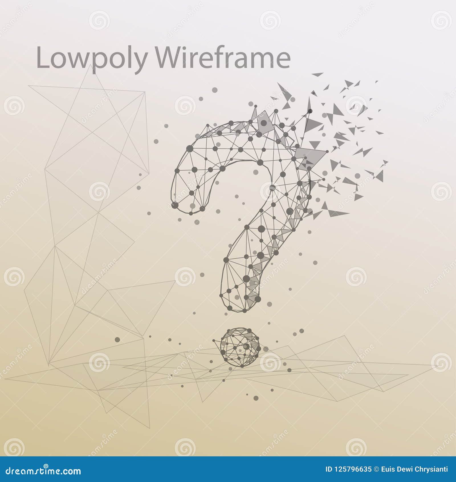 Question Mark Low Poly Wire Frame. Stock Vector - Illustration of ...