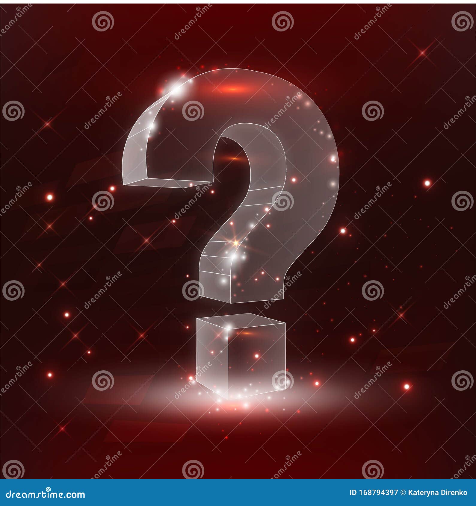 Question Mark. Low Poly Wireframe Mesh Looks Like Constellation on Dark ...