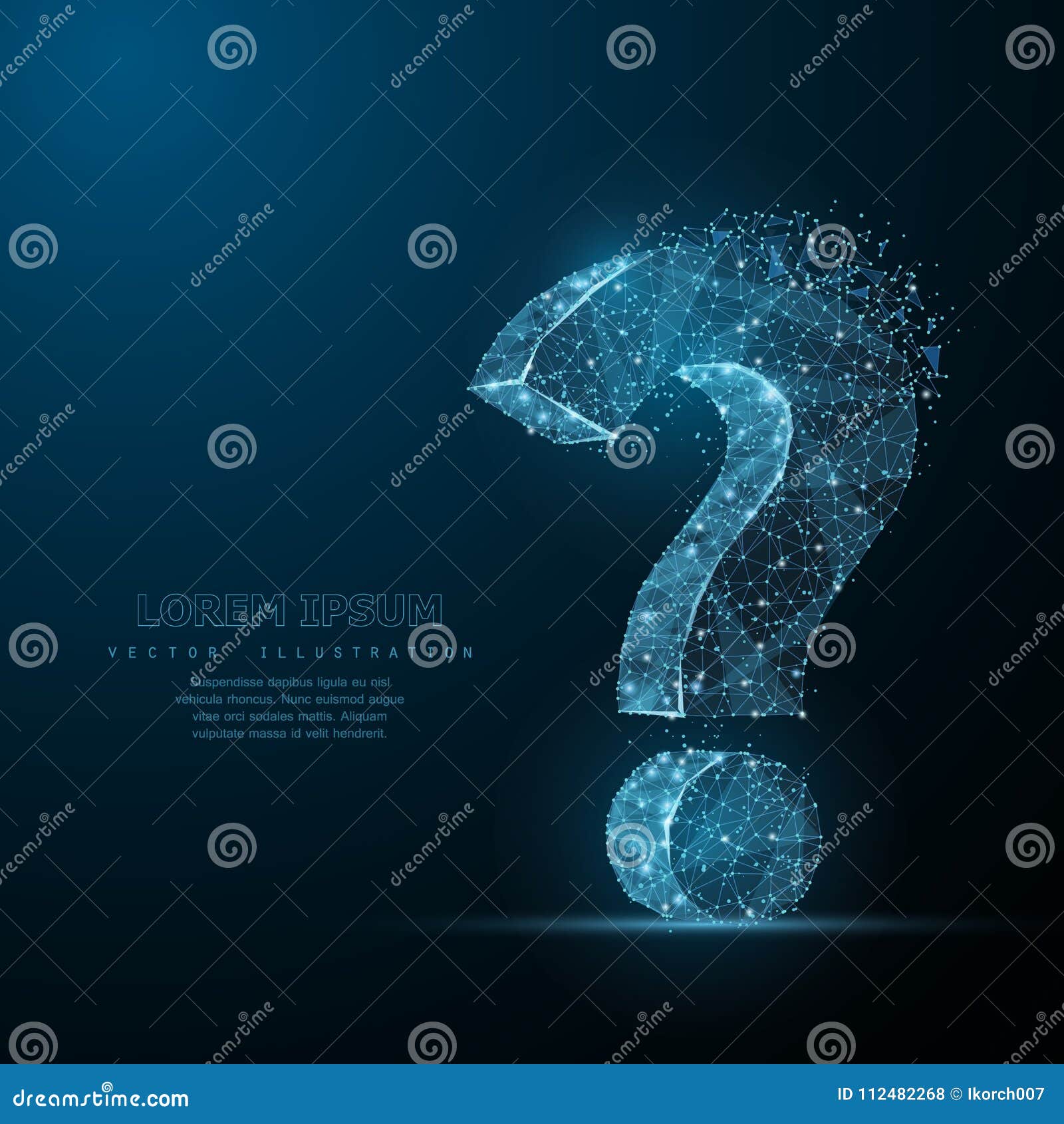 Question Mark. Low Poly Wireframe Mesh Looks Like Constellation ...