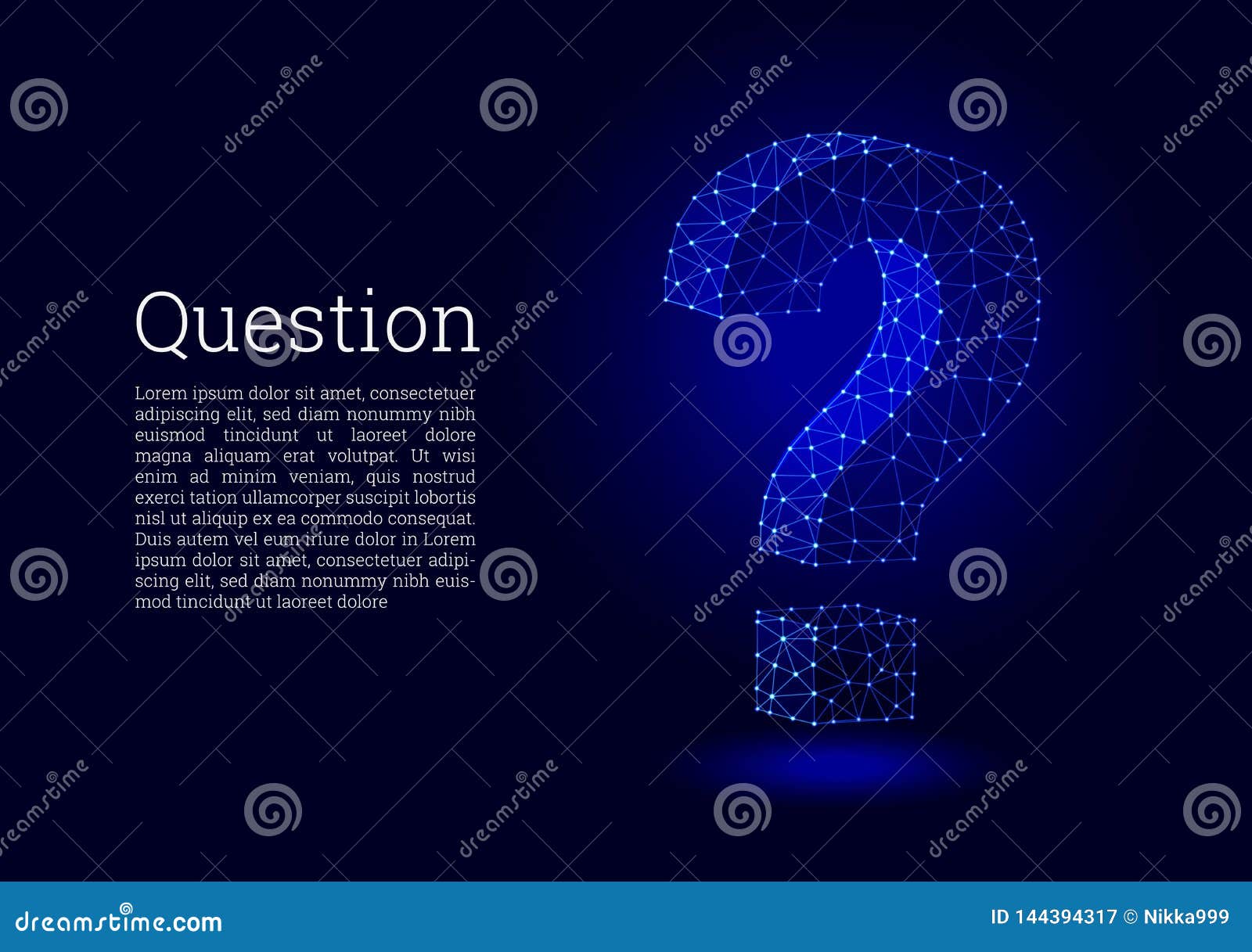 Question Mark Low Poly Wireframe Style. Ask, Help and Problem Symbol ...