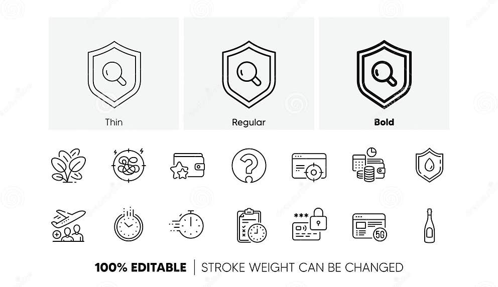 Question Mark, Loyalty Program and Seo Targeting Line Icons. for Web ...