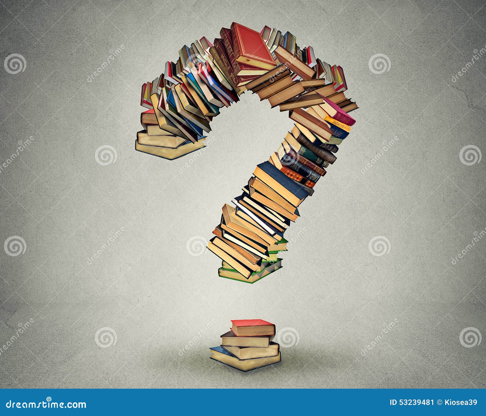 Question Mark Made of Books Stock Illustration - Illustration of ...