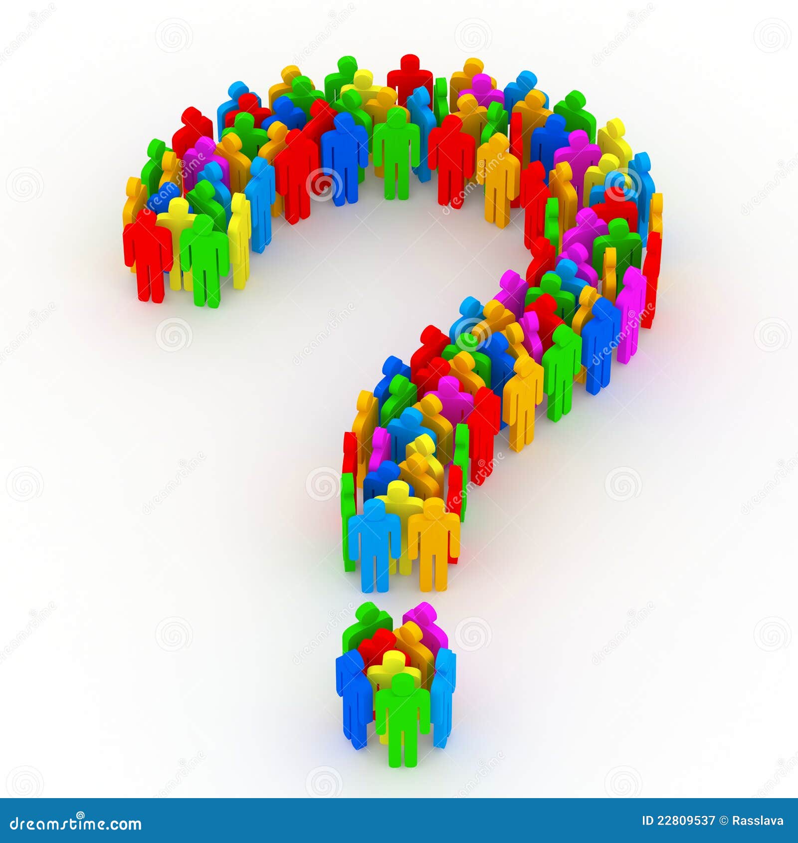 Question Mark Made from Colorful 3d People Stock Illustration ...