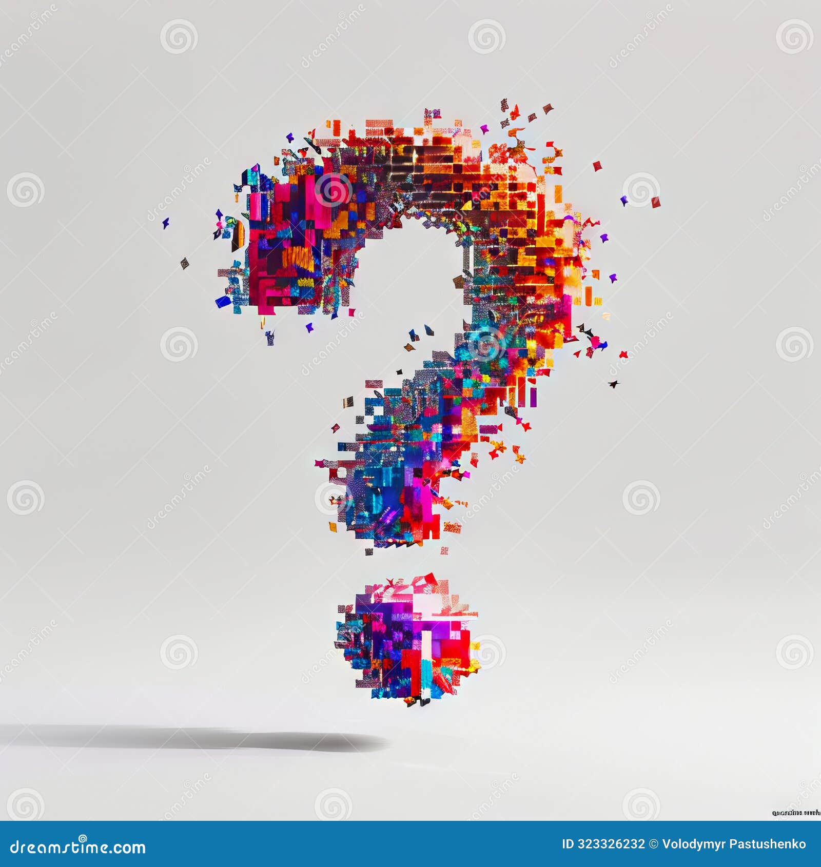 A Question Mark Made of Colorful Blocks Stock Photo - Image of number ...
