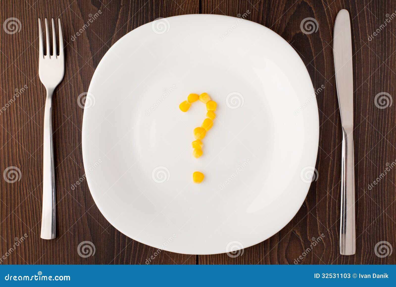 Question Mark Made of Corn Seeds on Plate Stock Image - Image of ...