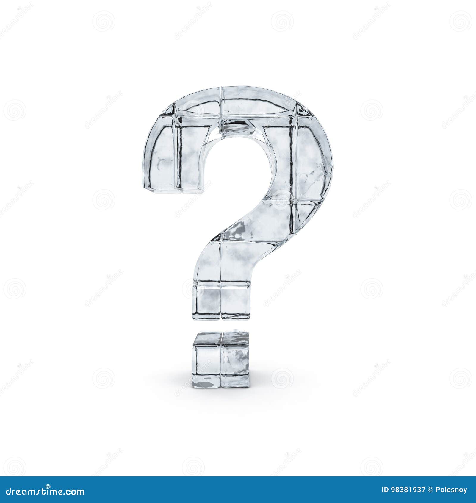 Question Mark Made Out of Ice. 3D Stock Illustration - Illustration of ...