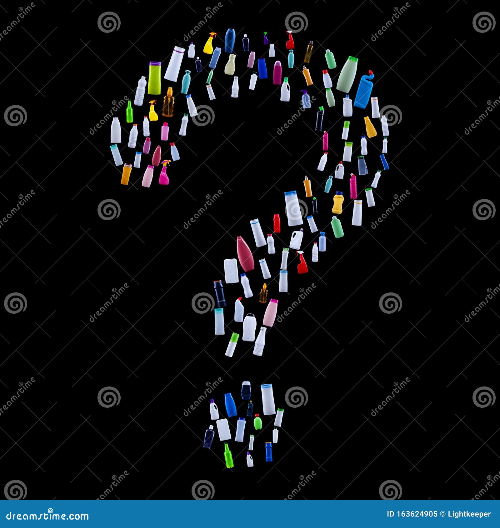 Question Mark Made of Plastic Waste Bottles Stock Image - Image of ...