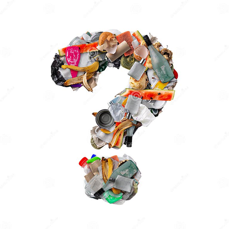 Question Mark Made of Trash Stock Photo - Image of recycling, food ...