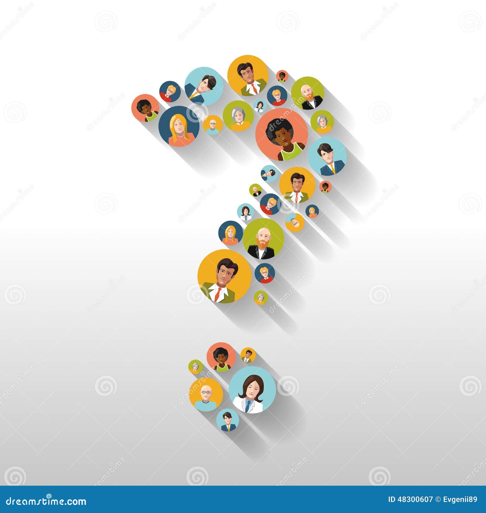 Question Mark Made Up of People with Avatars Long Stock Vector ...