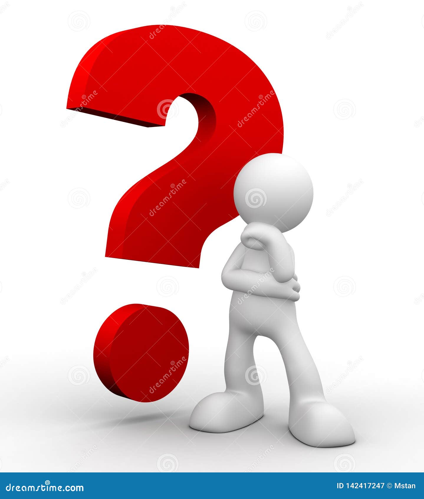 Question Mark and Man Concept 3d Illustration Stock Illustration ...