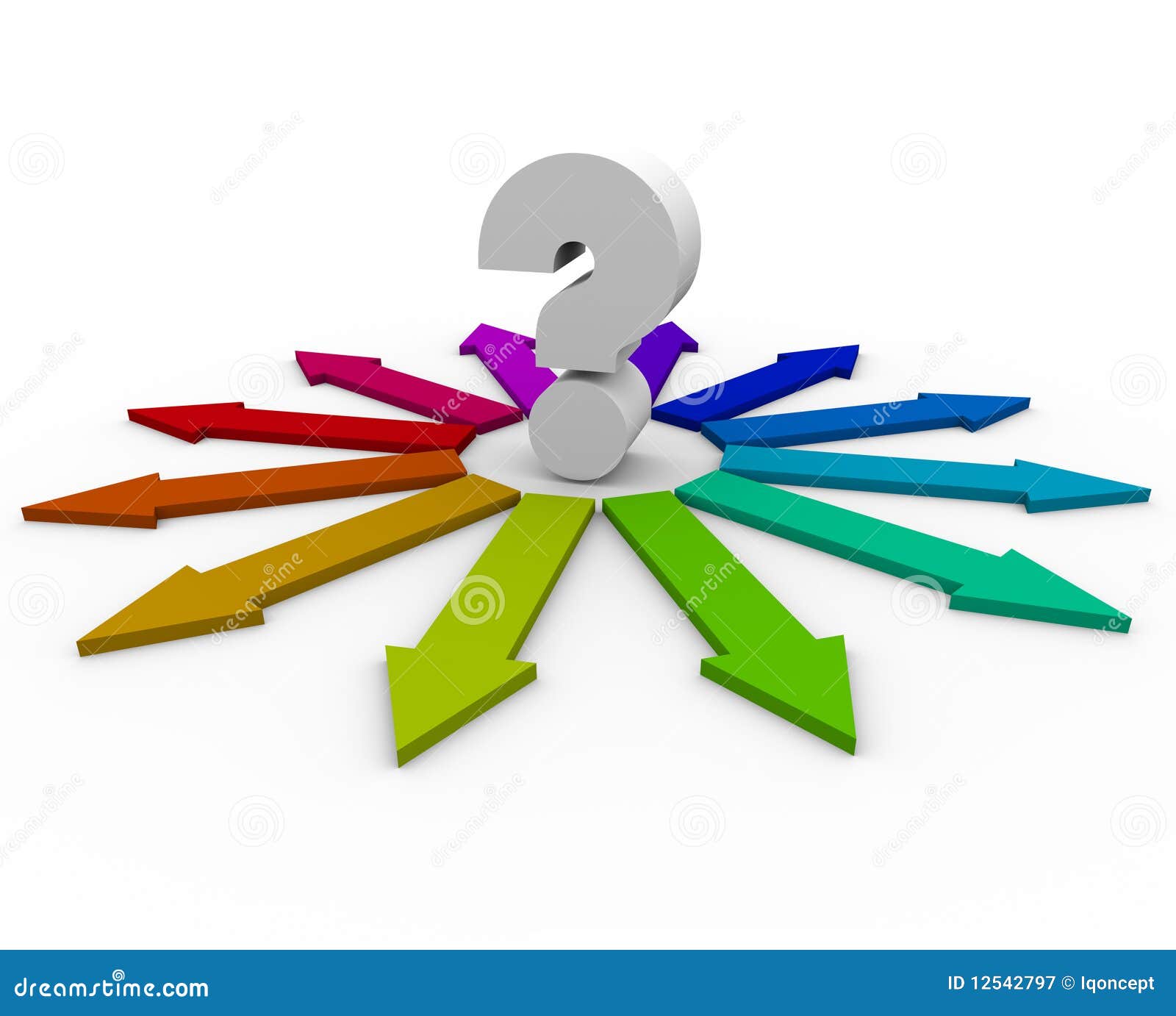 Question Mark and Many Arrows - Choices Stock Illustration ...