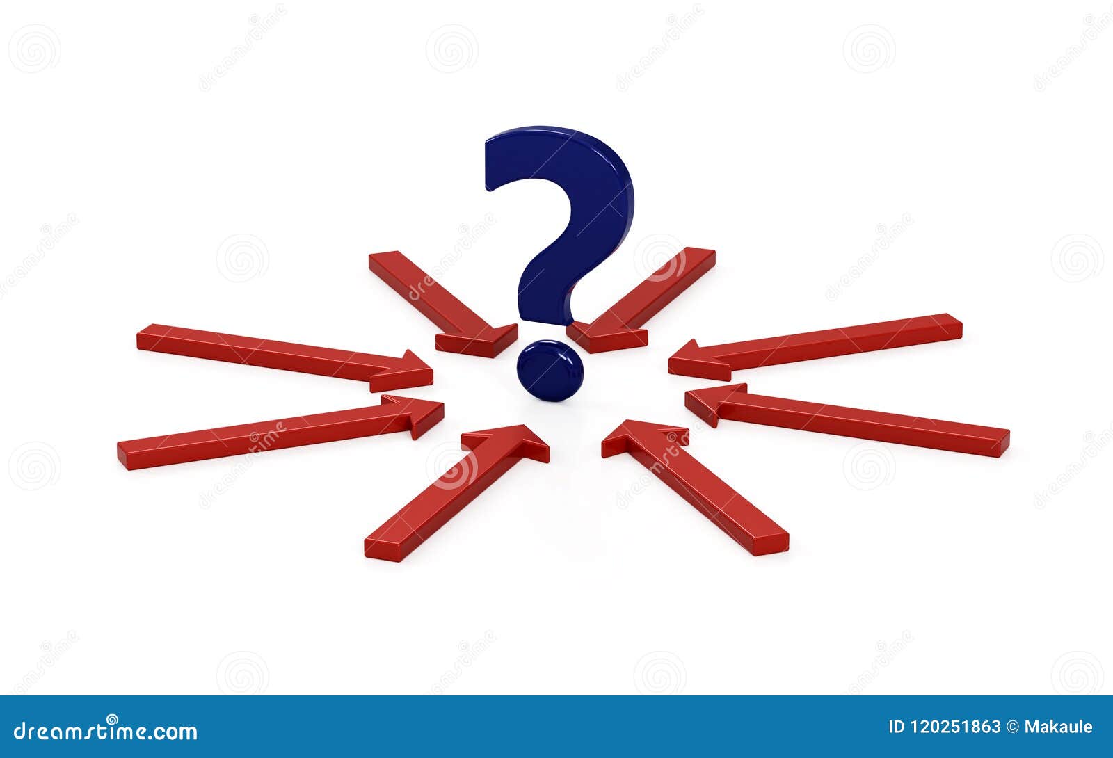 Question Mark and Many Arrows with Decision. Stock Illustration ...