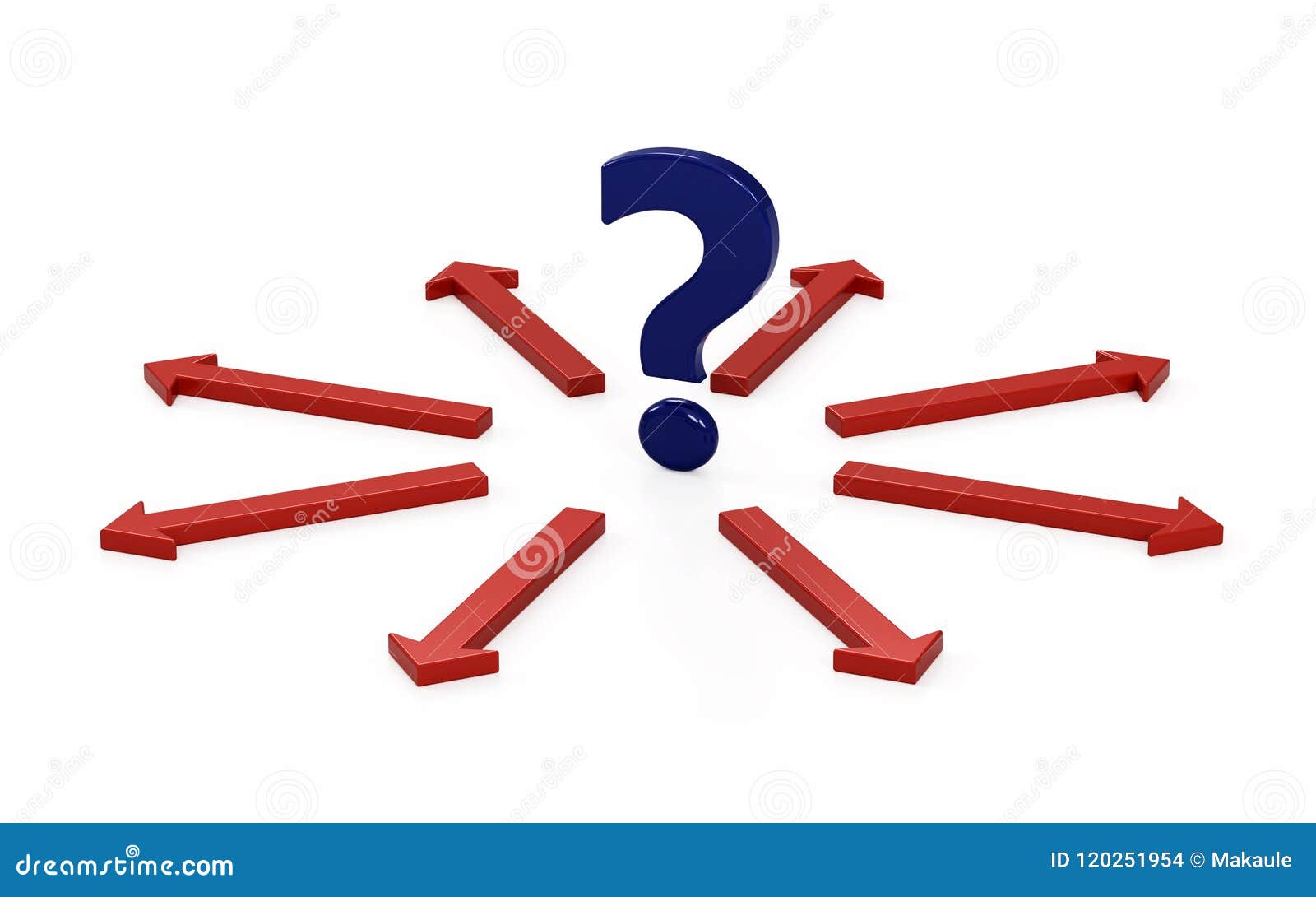 Question Mark And Many Arrows With Decision Stock Illustration Illustration Of Sign Arrows