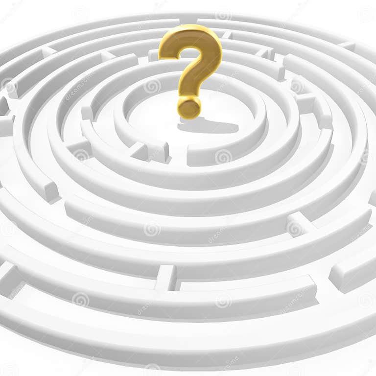 Question mark in maze stock illustration. Illustration of abstract ...
