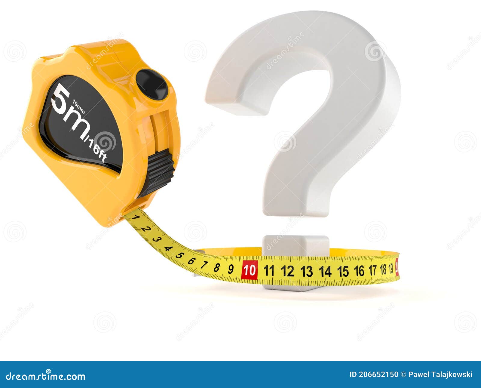 Question Mark with Measuring Tape Stock Illustration - Illustration of ...