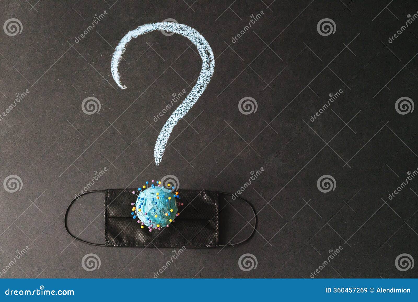Question Mark, Medical Mask and Bacteria Symbol on Chalk Board Stock ...