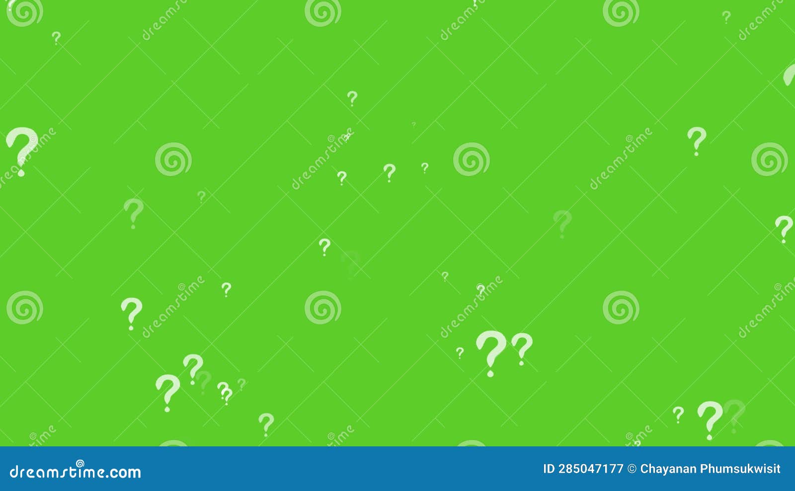 Question Mark Medium Size Effect Hundred Particle Element on Green ...