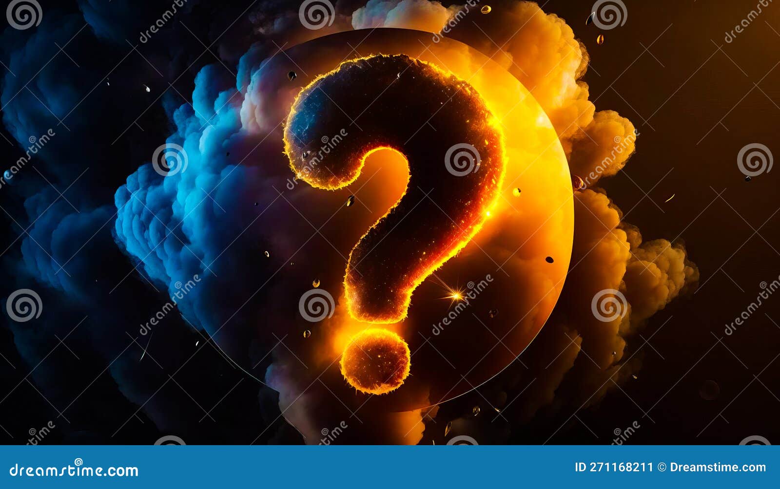 Question Mark in the Middle of Cloud of Smoke. Generative AI Stock ...