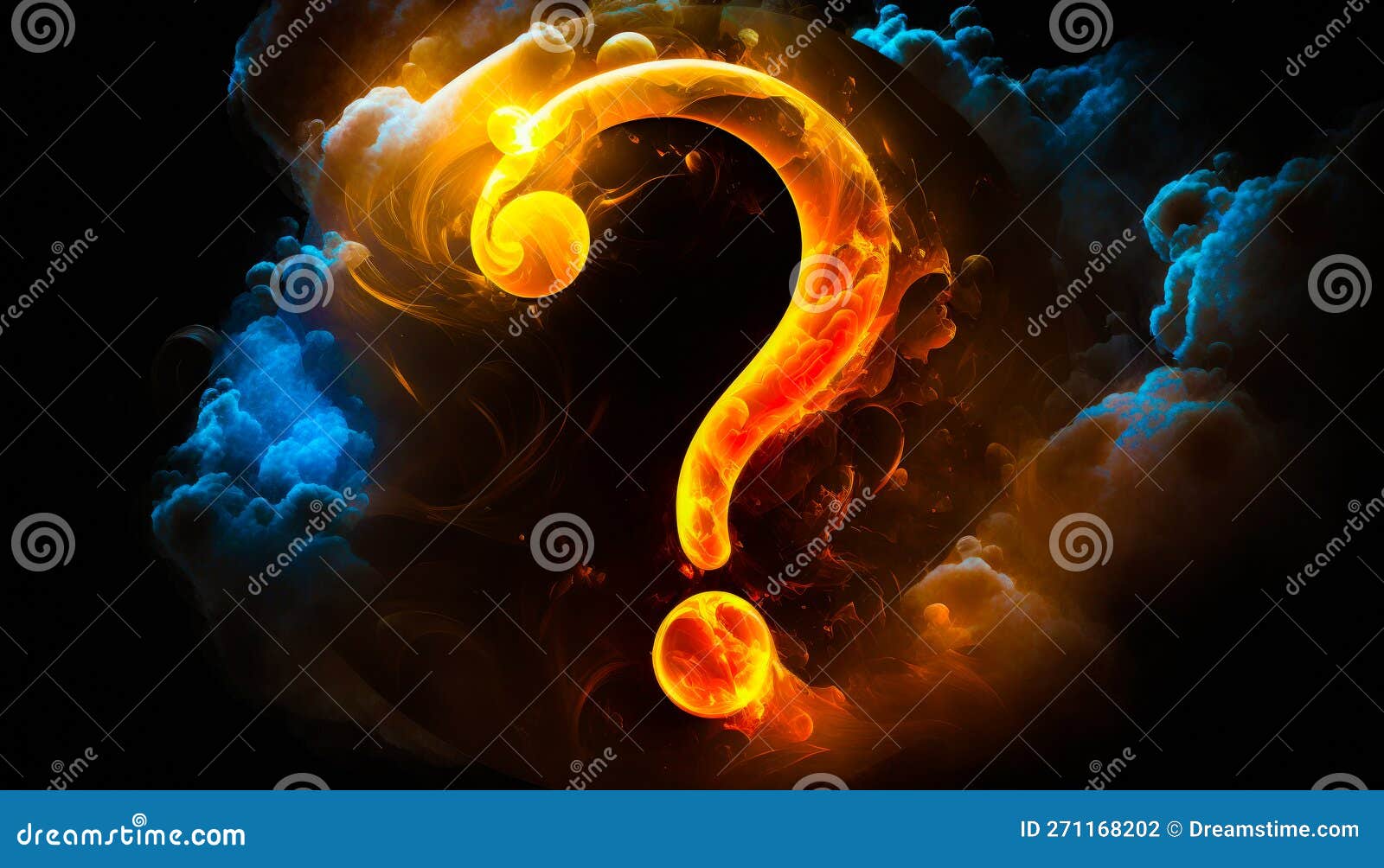 Question Mark in the Middle of Clouds. Generative AI Stock Illustration ...