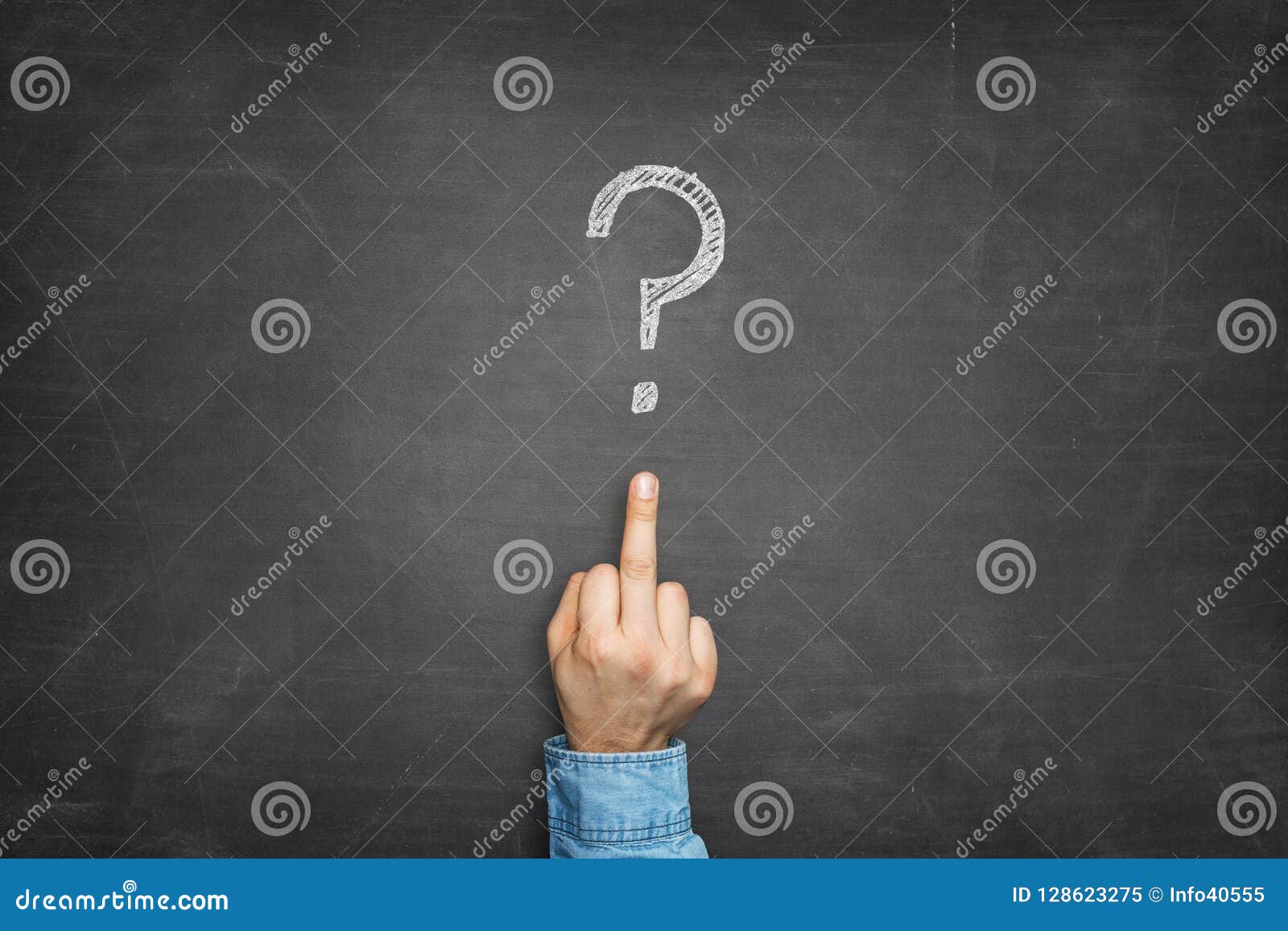 Question Mark and Middle Finger Stock Image - Image of black, absence ...