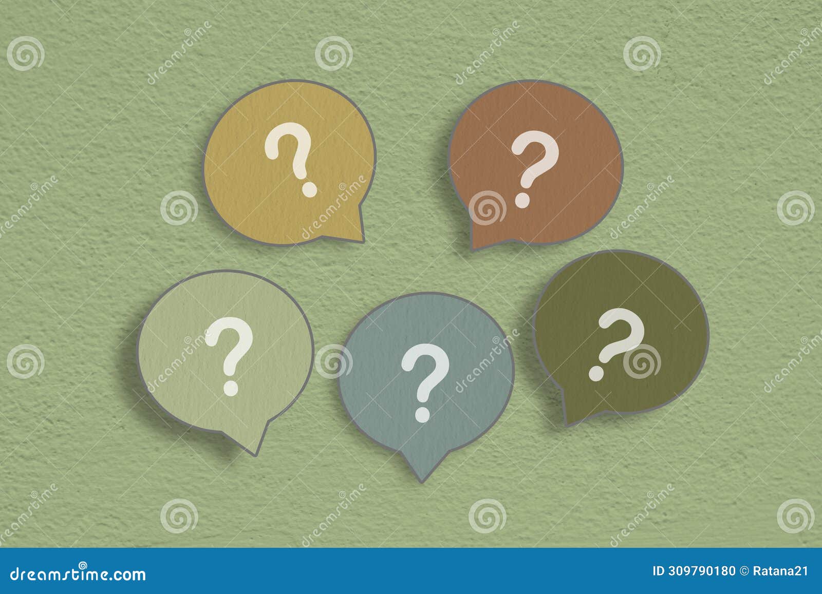 Question Mark on Multicolor Speech Bubbles with Paper Texture on Grunge ...