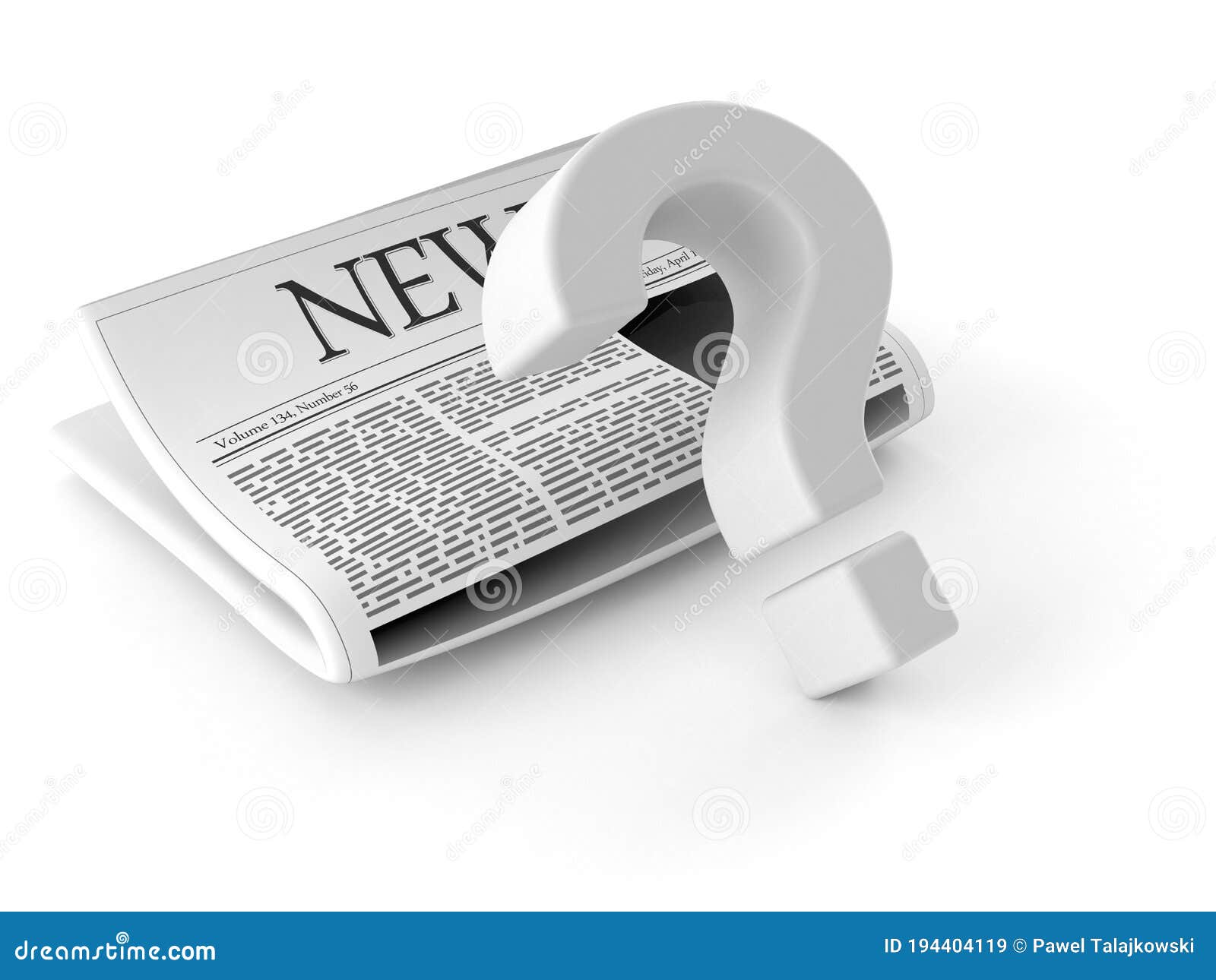 Question Mark with Newspaper Stock Illustration - Illustration of ...