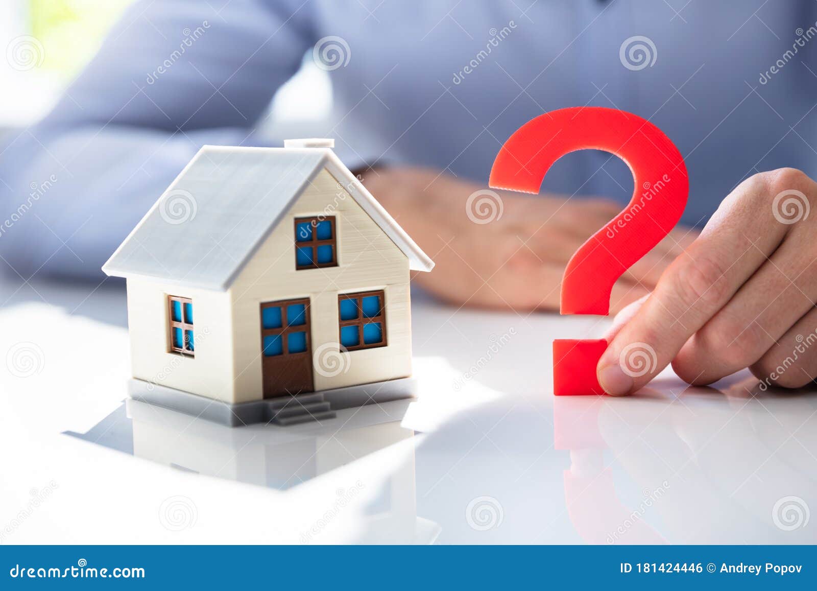 Question Mark Next To House Model Stock Photo - Image of problem ...