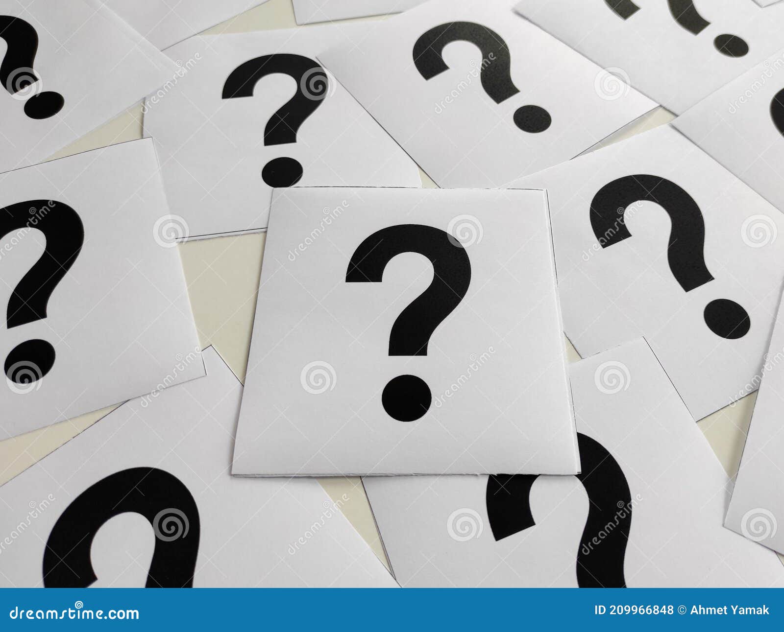 Question Marks with Note Papers on White Background Stock Photo - Image ...