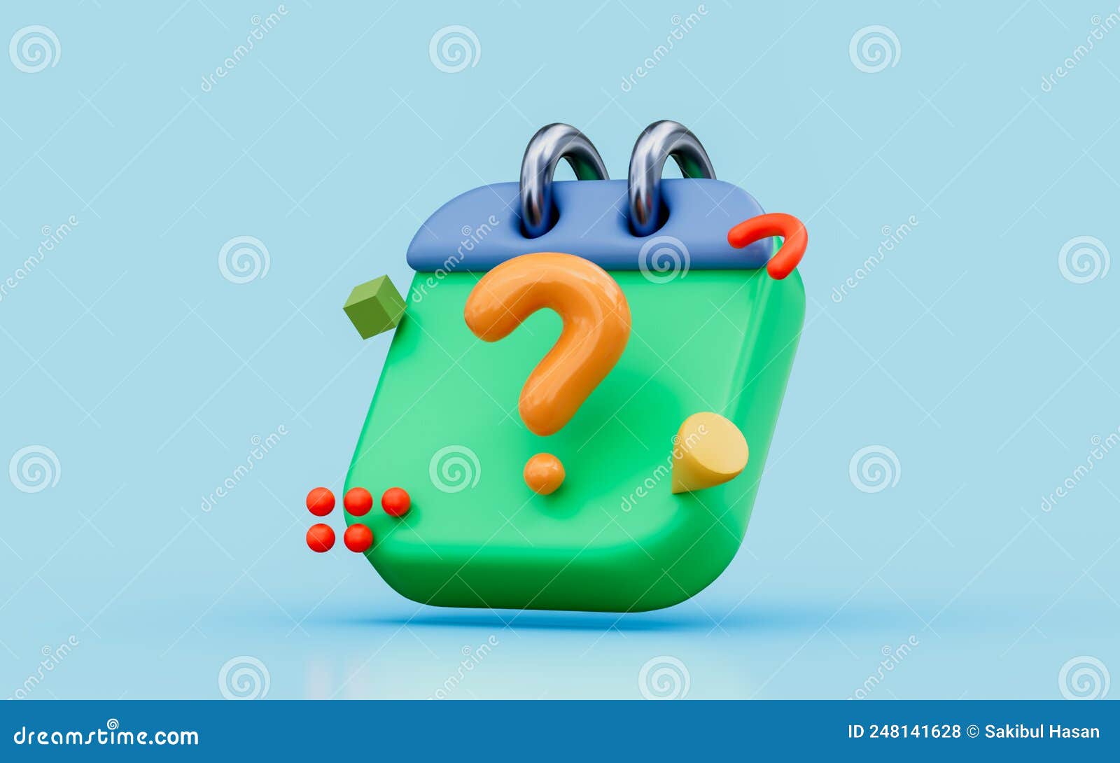 Question Mark with Notepad 3d Illustration Examination Paper Stock ...