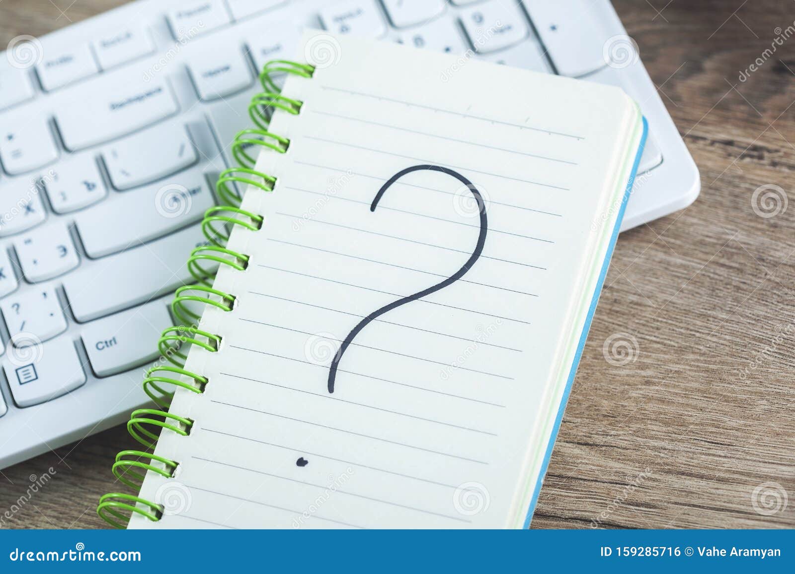 Question Mark on Notepad with Keyboard Stock Photo - Image of paper ...