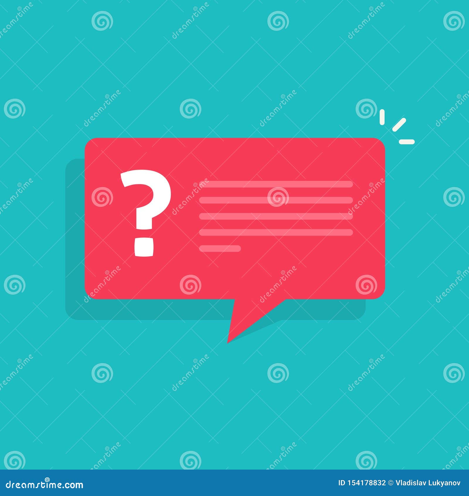 Question Mark Notification Bubble Speech Vector Sign, Flat Cartoon ...