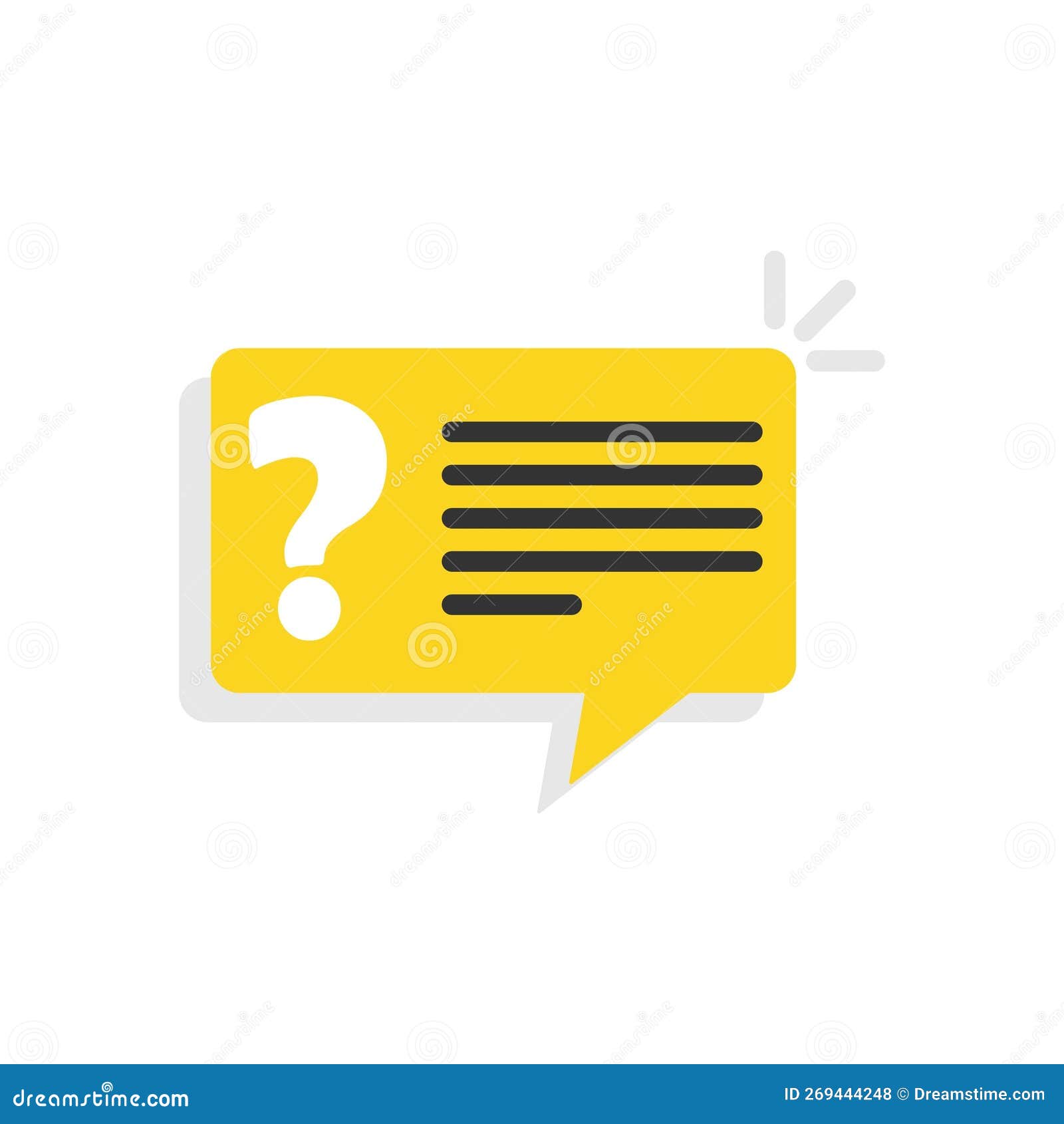 Question Mark Notification Bubble Speech Vector Sign, Flat Cartoon ...