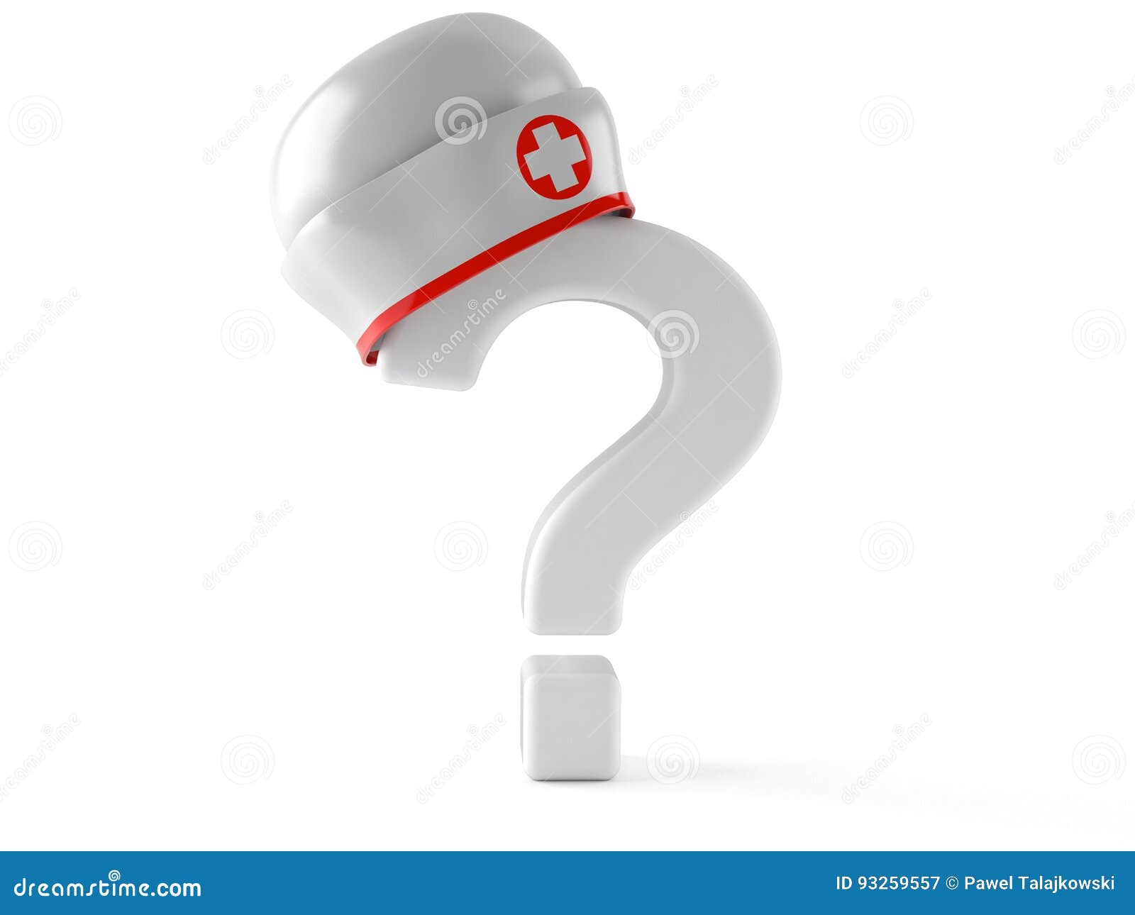 Question Mark with Nurse Hat Stock Illustration - Illustration of ...