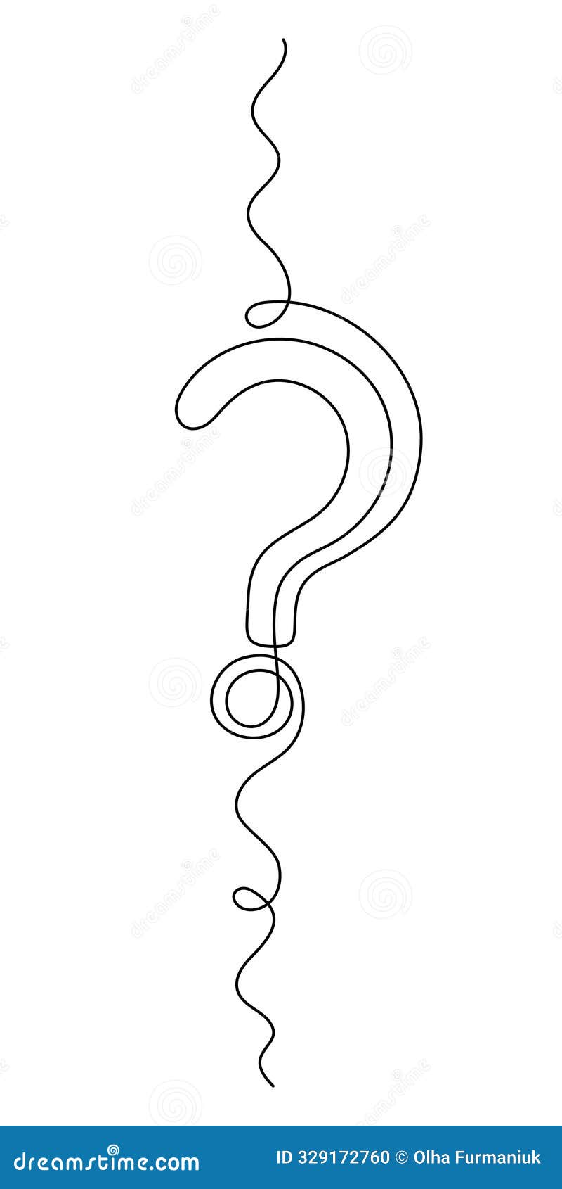 Question Mark One Line Art, Hand Drawn Asking Sign, Idea Continuous ...