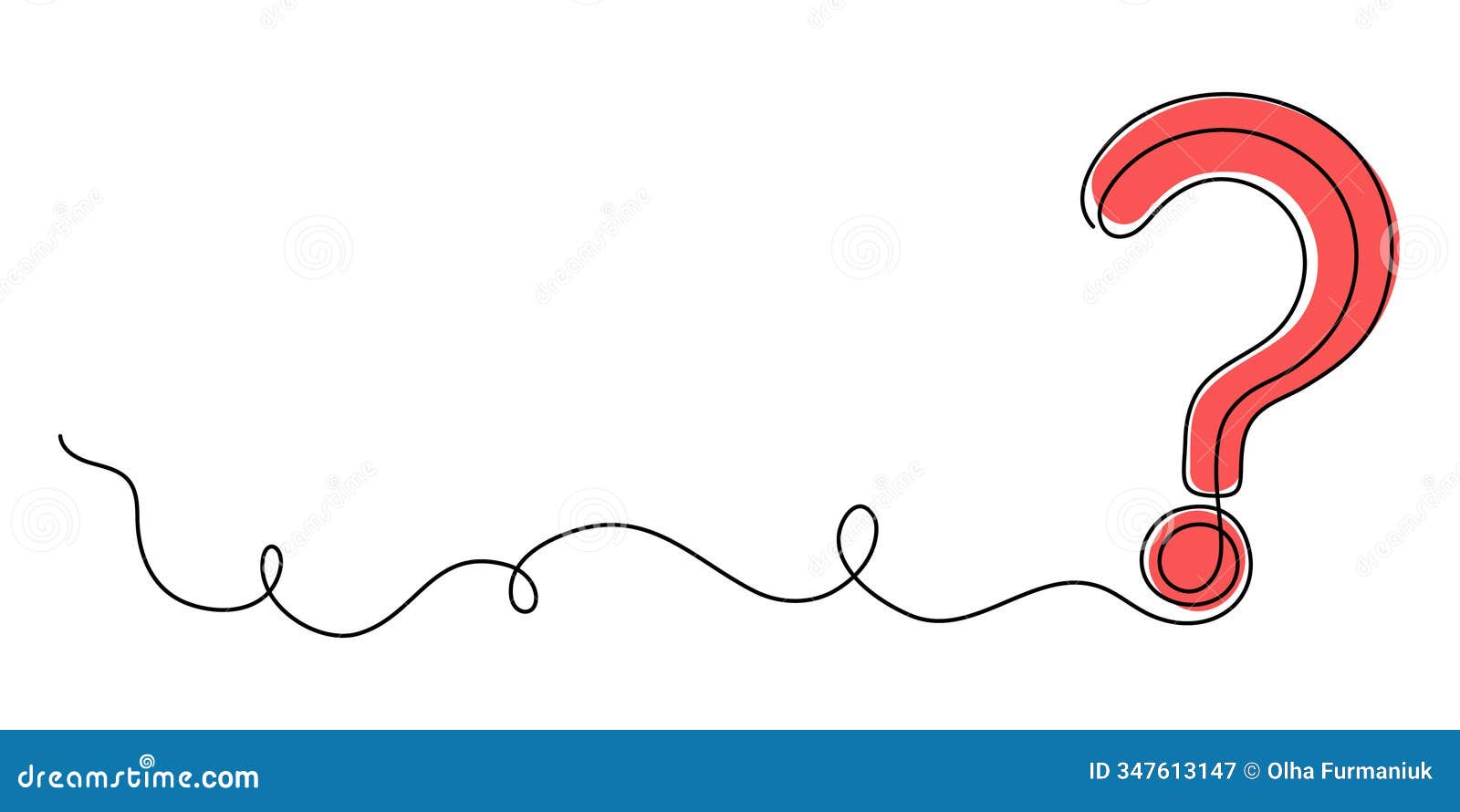 Question Mark One Line Art, Hand Drawn Asking Sign, Idea Continuous ...