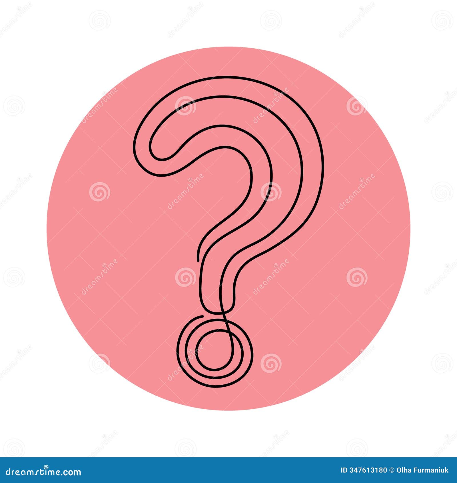 Question Mark One Line Art, Hand Drawn Asking Sign, Idea Continuous ...