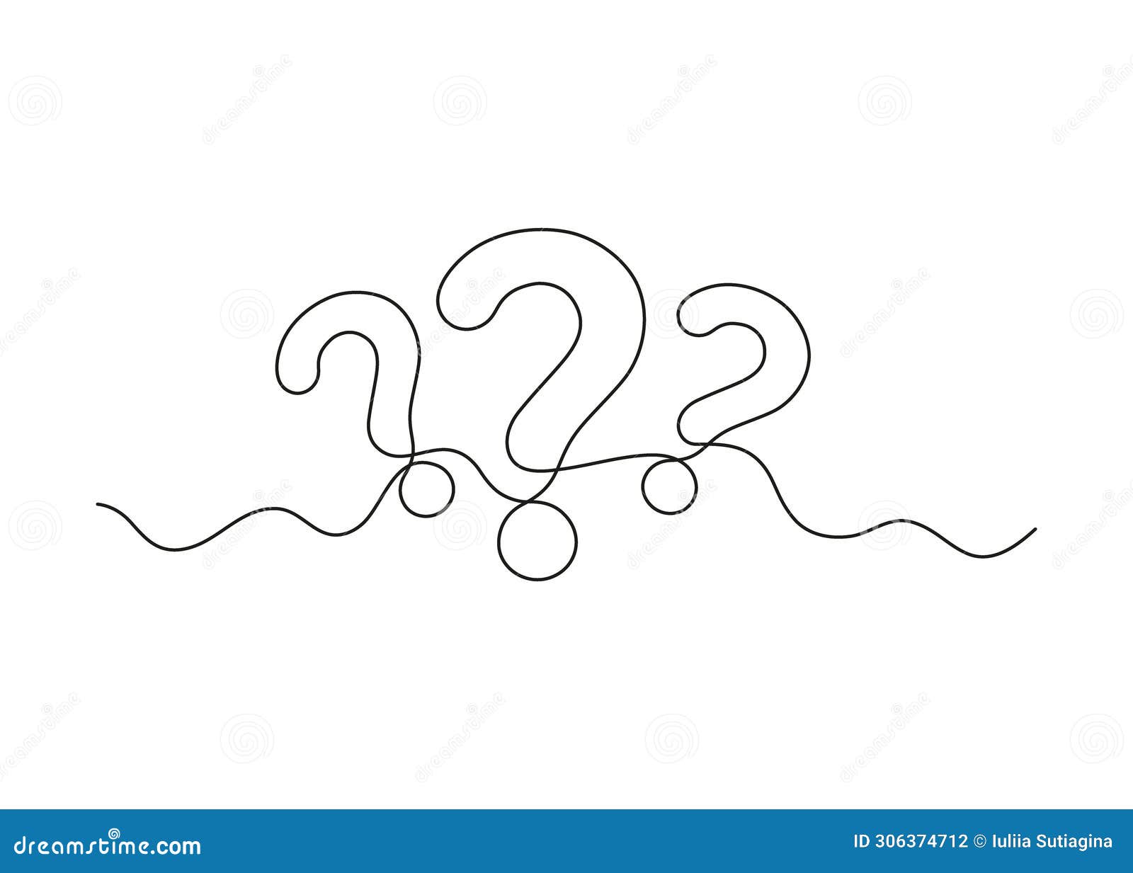 Question Mark, One Line Continuous Drawing. Simple Minimalism Design ...