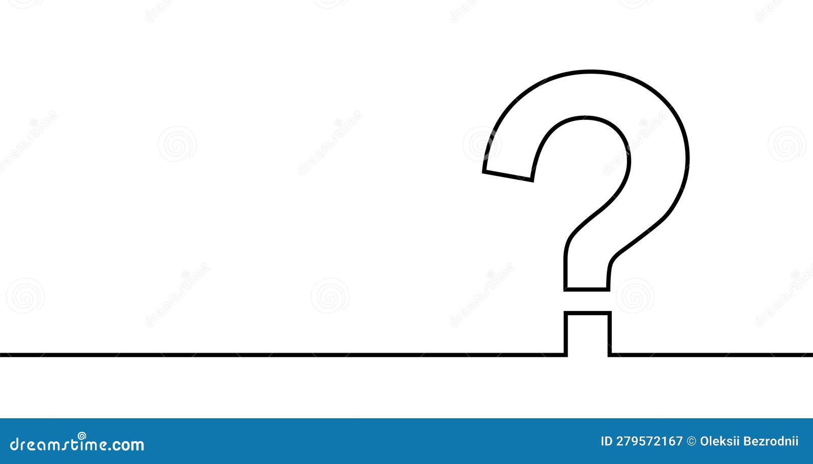 Question Mark One Line Illustration Vector Stock Vector - Illustration ...