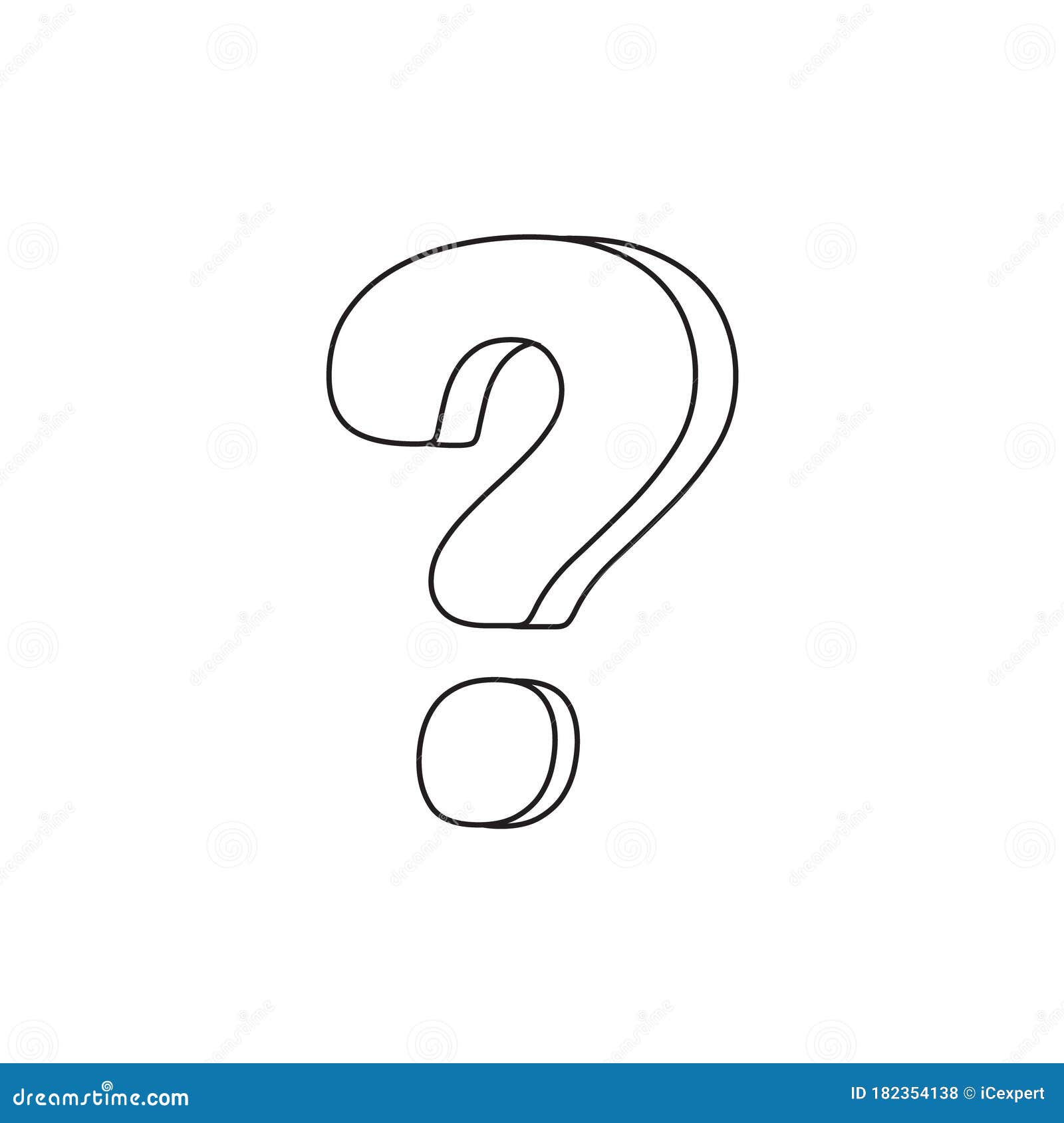 Question Mark Outline Symbol Stock Vector - Illustration of border ...