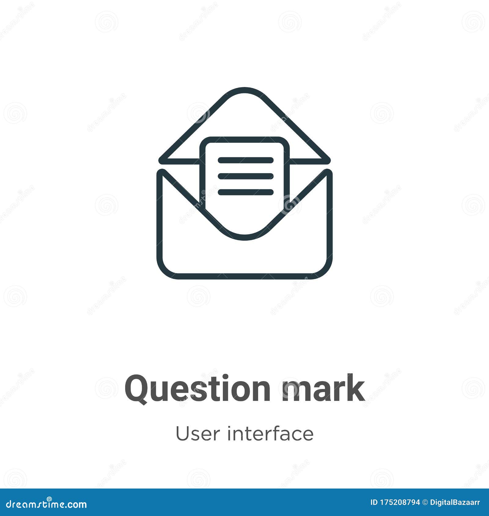 Question Mark Outline Vector Icon. Thin Line Black Question Mark Icon ...