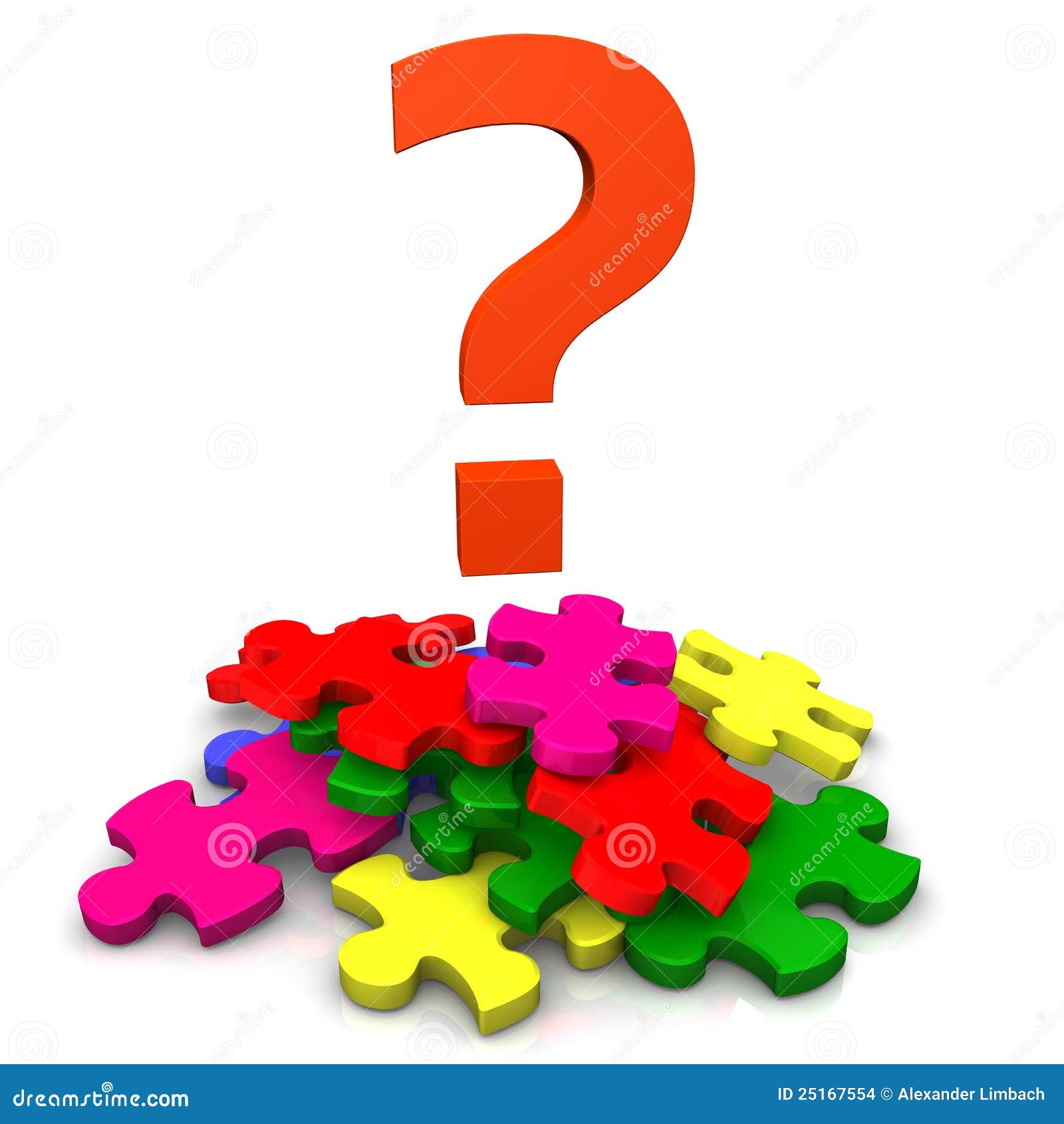 Question mark over jigsaw stock illustration. Illustration of element ...