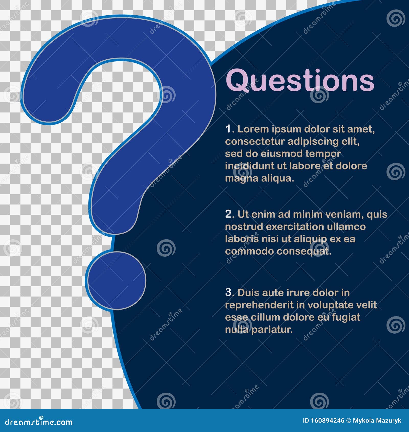 Question Mark Page. FAQ Template for Design Stock Vector - Illustration ...