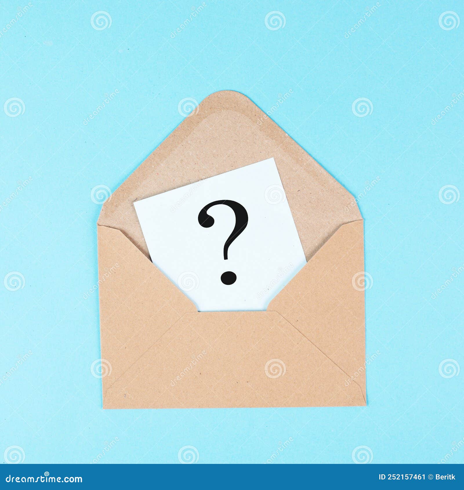 Question Mark on a Paper in an Envelope, Education and Business Concept ...
