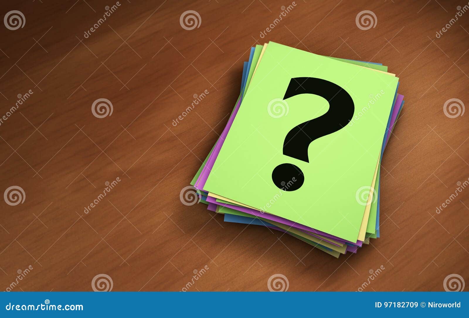 Question Mark Paper Notes Stack Stock Illustration - Illustration of ...